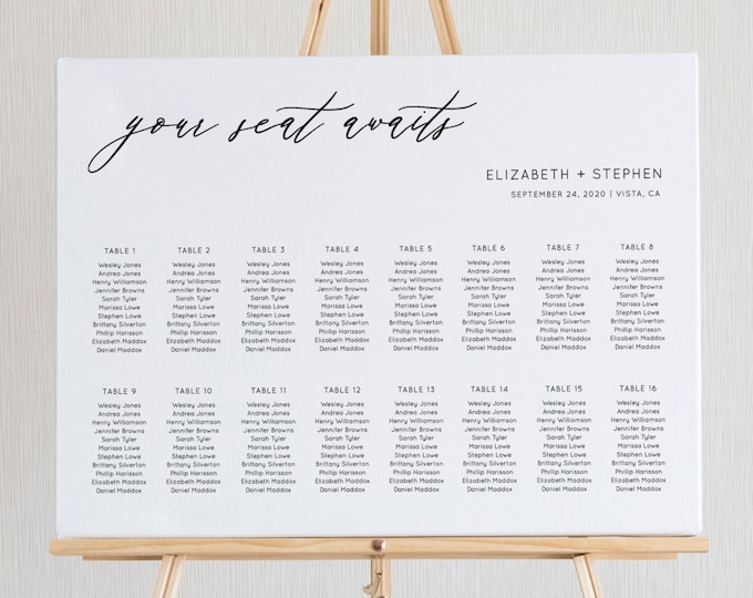 Seating Chart Sign Transferable Vinyl Decal Your Table Awaits - Etsy