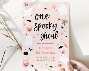 Spooky One First Birthday Invitation, Editable Template, Halloween ...