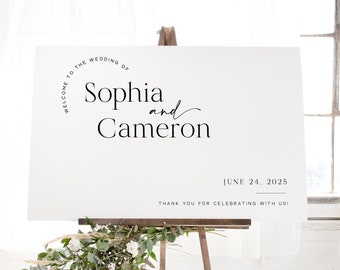 Editable Wedding Welcome Sign, Welcome to Our Wedding Sign, Modern ...