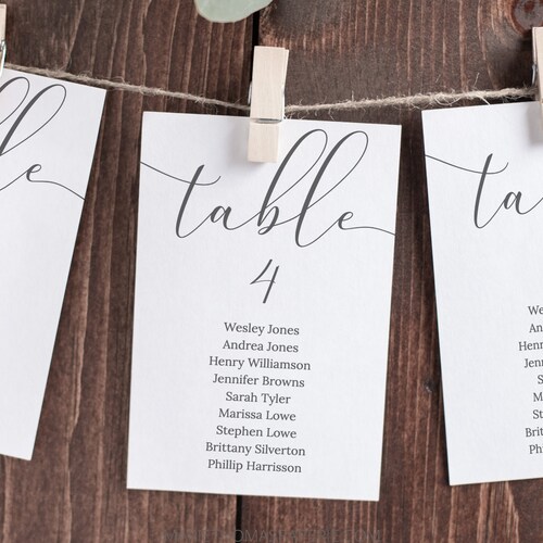 Wedding Seating Chart Template Wedding Table Numbers Seating - Etsy