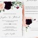 Bethany - Wedding Invitation Template Download, Burgundy Plum Wedding ...
