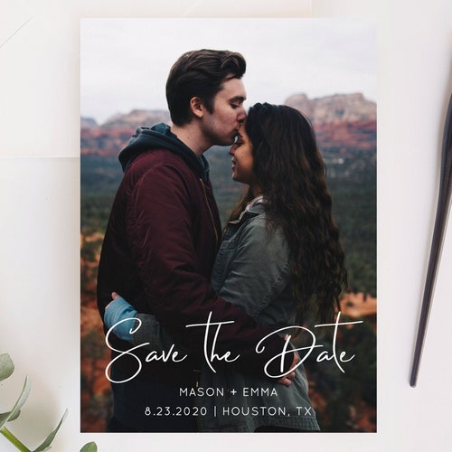 Save the Date Template With Photo Save the Date Cards Save | Etsy