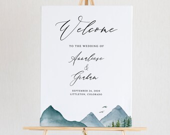 Mountain Wedding Sign - Etsy
