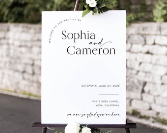 Editable Wedding Welcome Sign, Welcome to Our Wedding Sign, Modern ...
