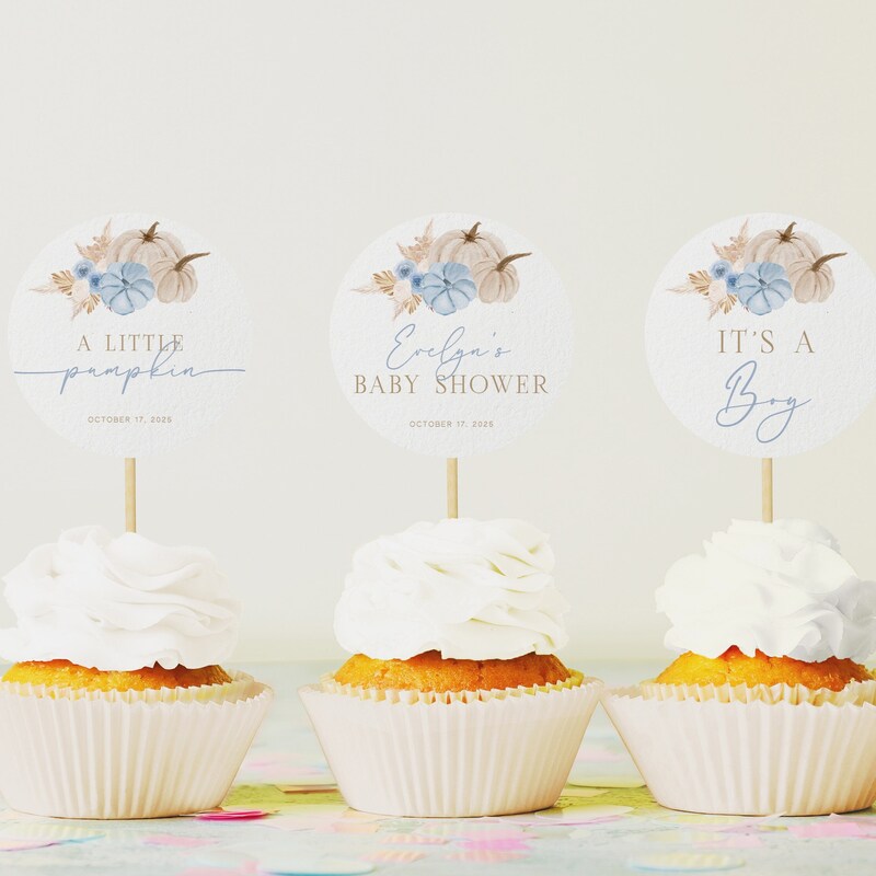 Blue Cupcake Toppers - Etsy