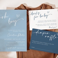 Editable Baby Shower Invitation Set, Oh Boy Baby Shower Invite ...