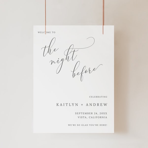 The Night Before Welcome Sign - Etsy