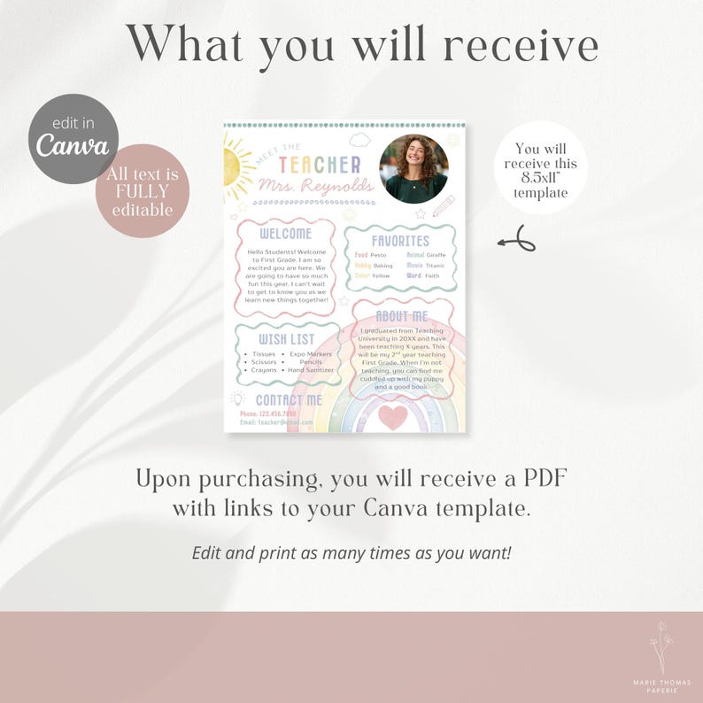 Meet the Teacher Template, Editable Meet Your Teacher Letter ...