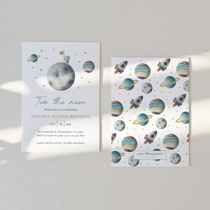 Apollo Moon Second Birthday Invitation Two the Moon - Etsy