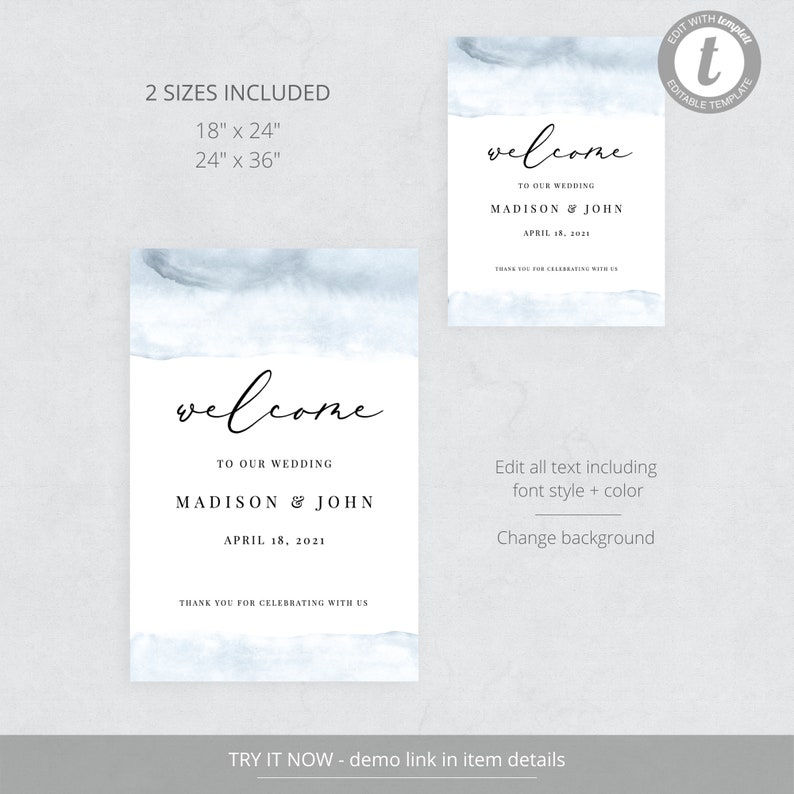 Cece Watercolor Wedding Welcome Sign Welcome to Our Wedding - Etsy
