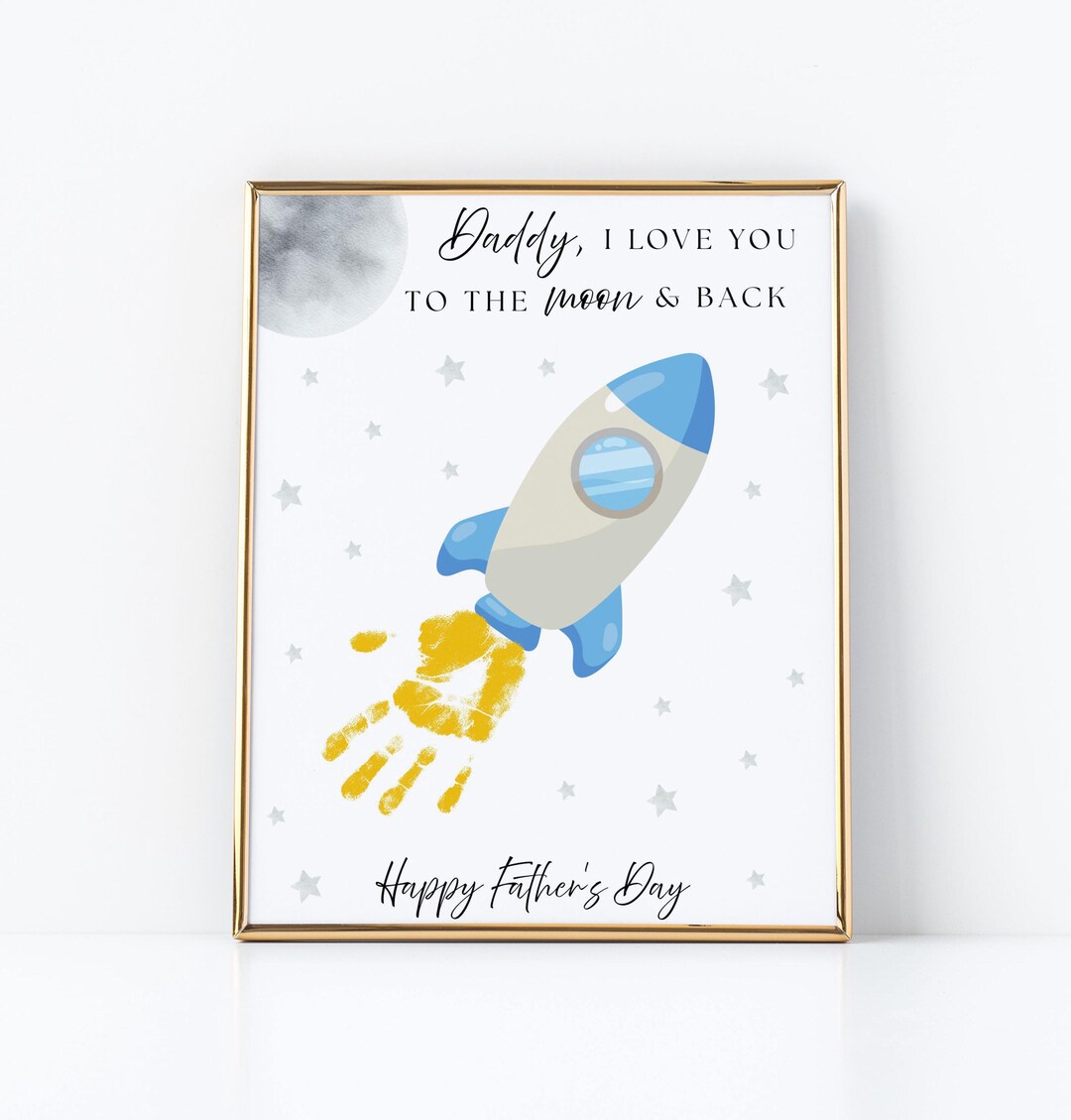 Father’s Day Handprint Craft, Father's Day Outer Space Preschool Craft ...