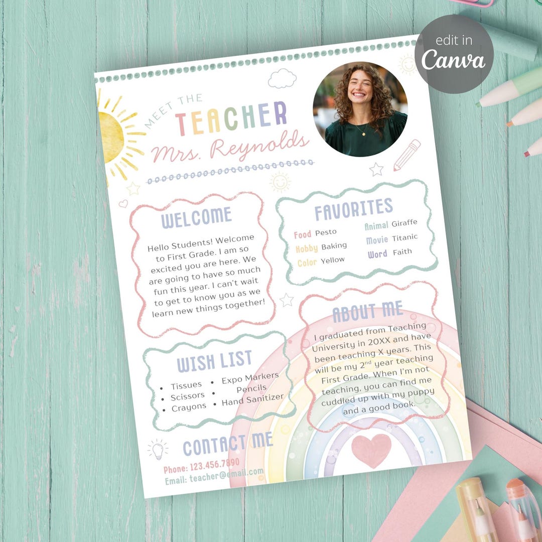 Meet the Teacher Template, Editable Meet Your Teacher Letter ...