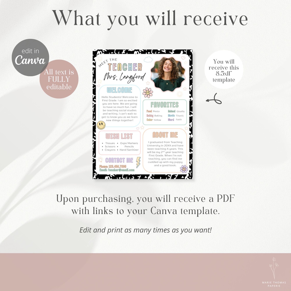 Meet the Teacher Template, Editable Meet Your Teacher Letter ...