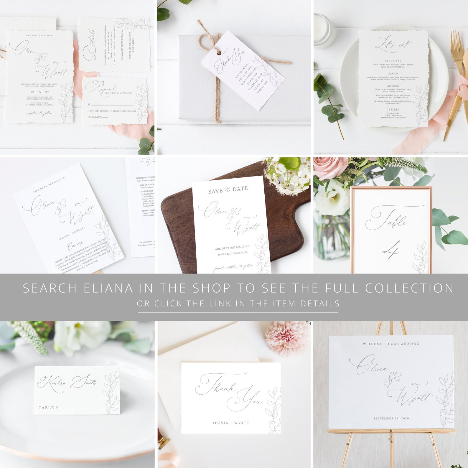 Eliana Script Address Label Template Botanical Wedding | Etsy