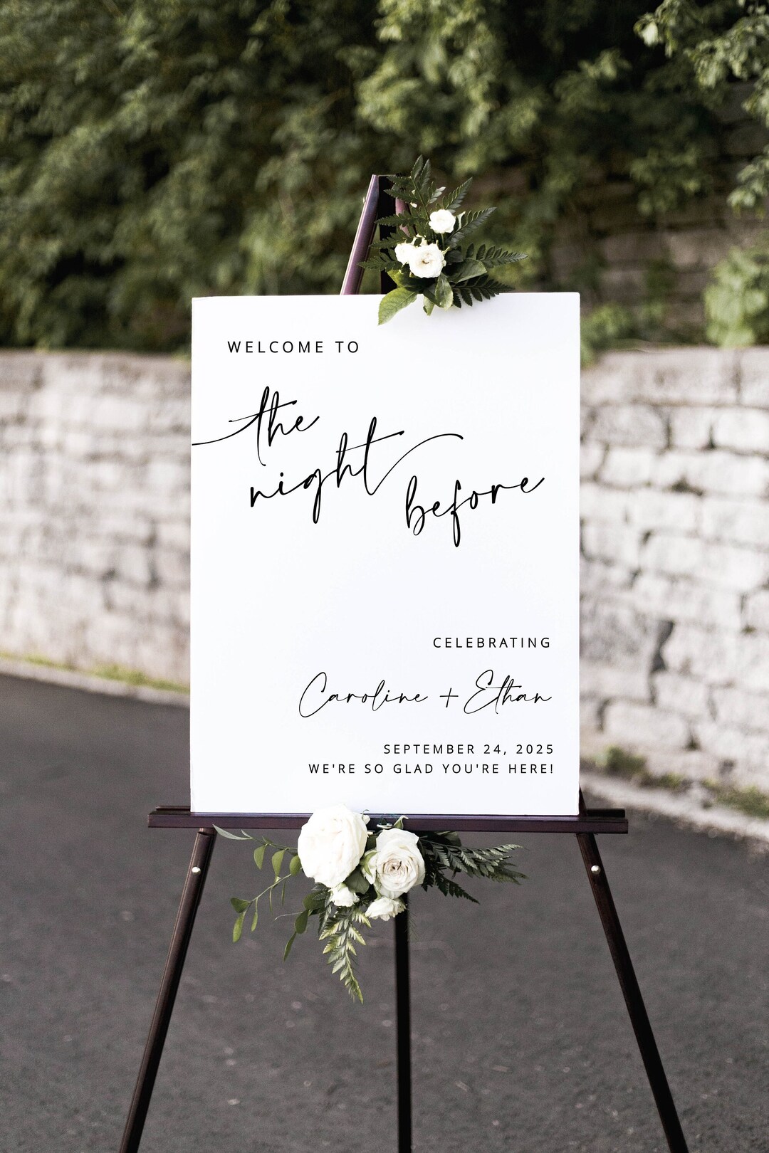 EDITABLE the Night Before Welcome Sign, Rehearsal Dinner Welcome Sign ...