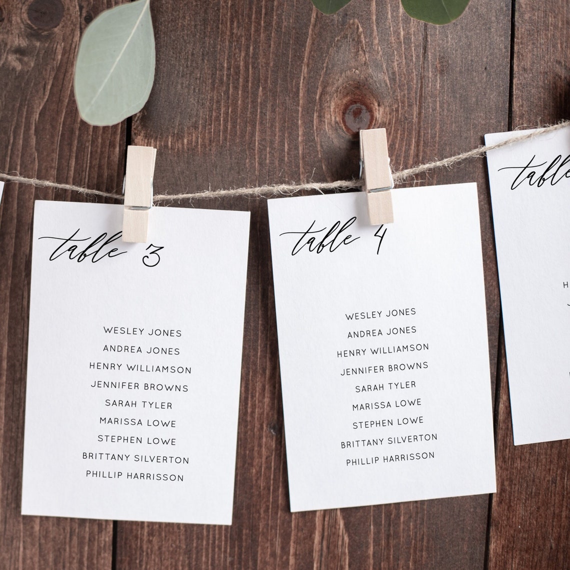 Simple Modern Wedding Seating Chart Template, Wedding Table Numbers ...