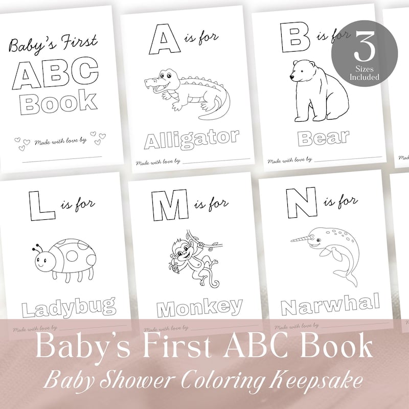 Alphabet Mini Coloring Book - Etsy