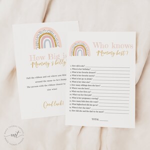 Raylee - Rainbow Baby Shower Games Printable, Bundle of 5, Boho Rainbow ...