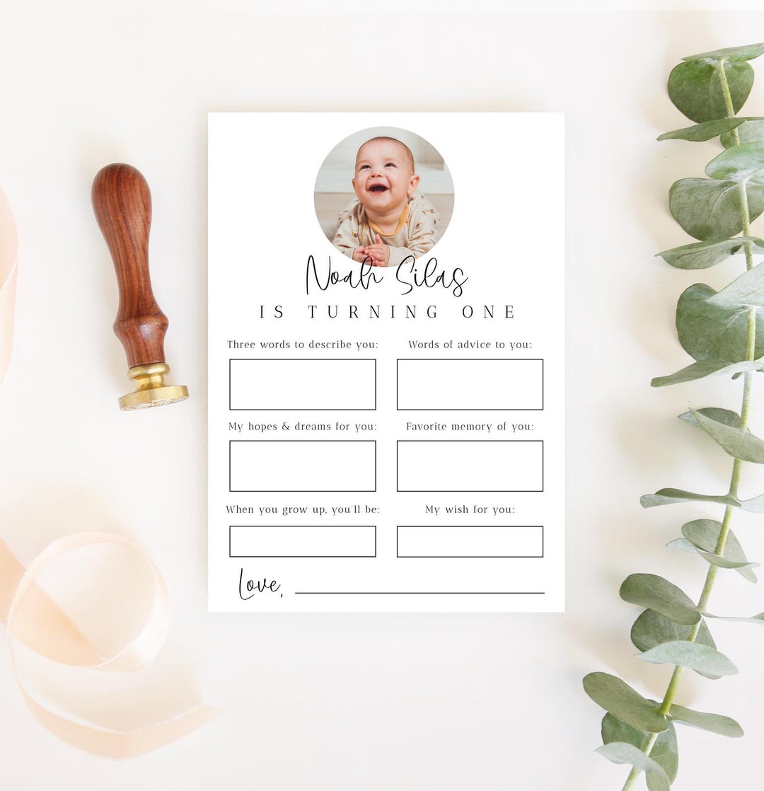 First Birthday Time Capsule Card, Birthday Time Capsule Game, Gender ...