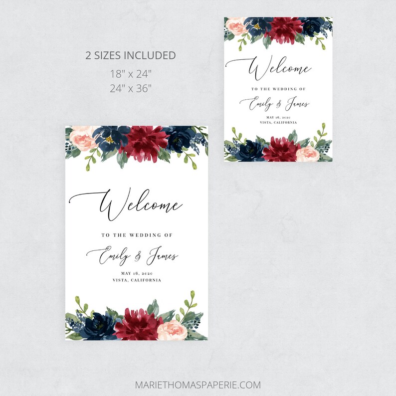 Mara Wedding Welcome Sign Welcome to Our Wedding Sign | Etsy