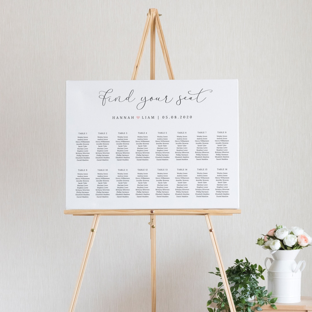 Lacie - Modern Elegant Seating Chart Template, Horizontal Minimalist ...