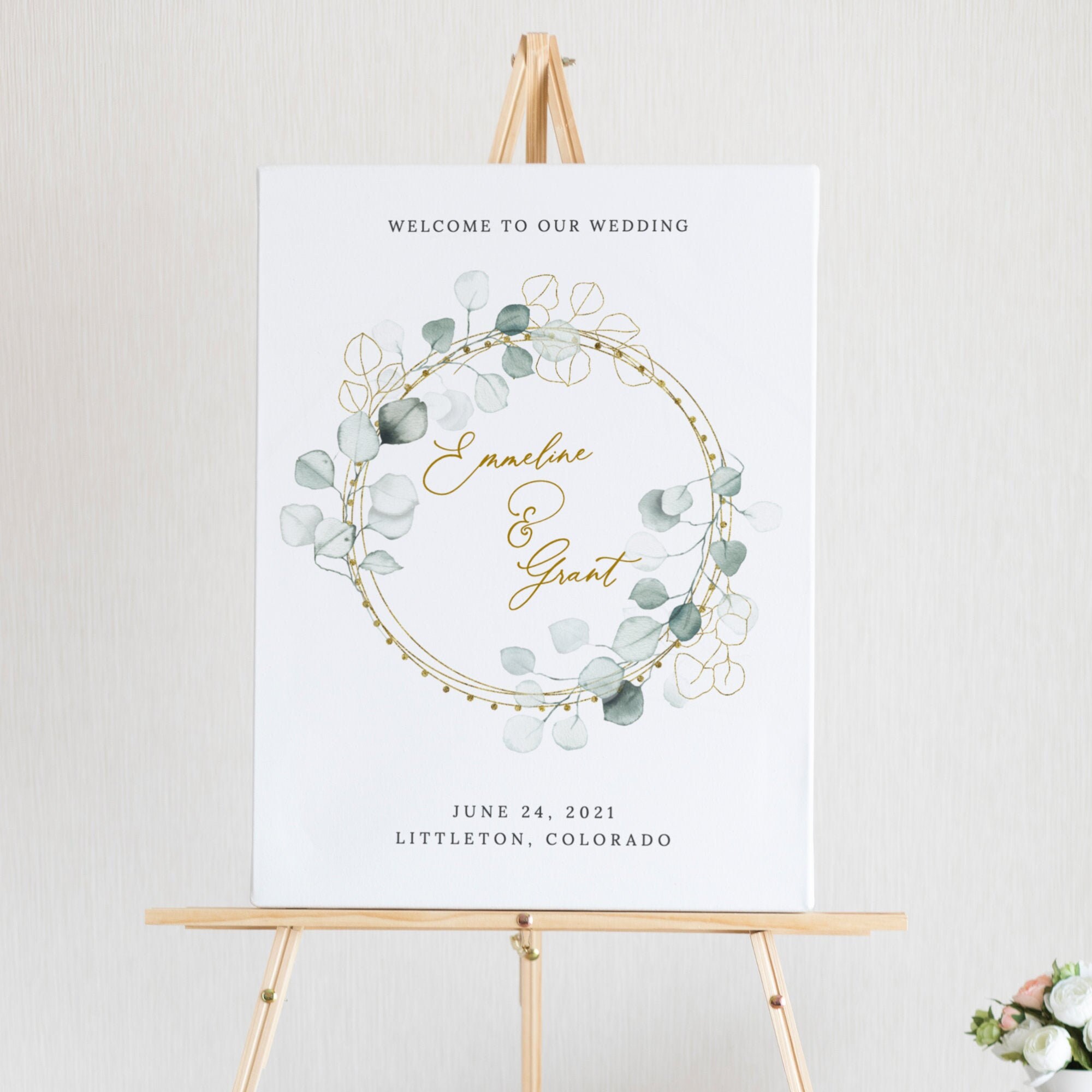 Lola Wedding Welcome Sign Greenery Boho Welcome to Our - Etsy