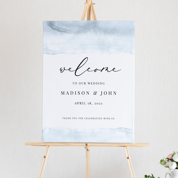Cece Watercolor Wedding Welcome Sign Welcome to Our Wedding - Etsy