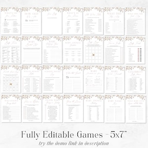Editable Wildflower Baby Shower Game Bundle, Floral Baby Shower Games ...