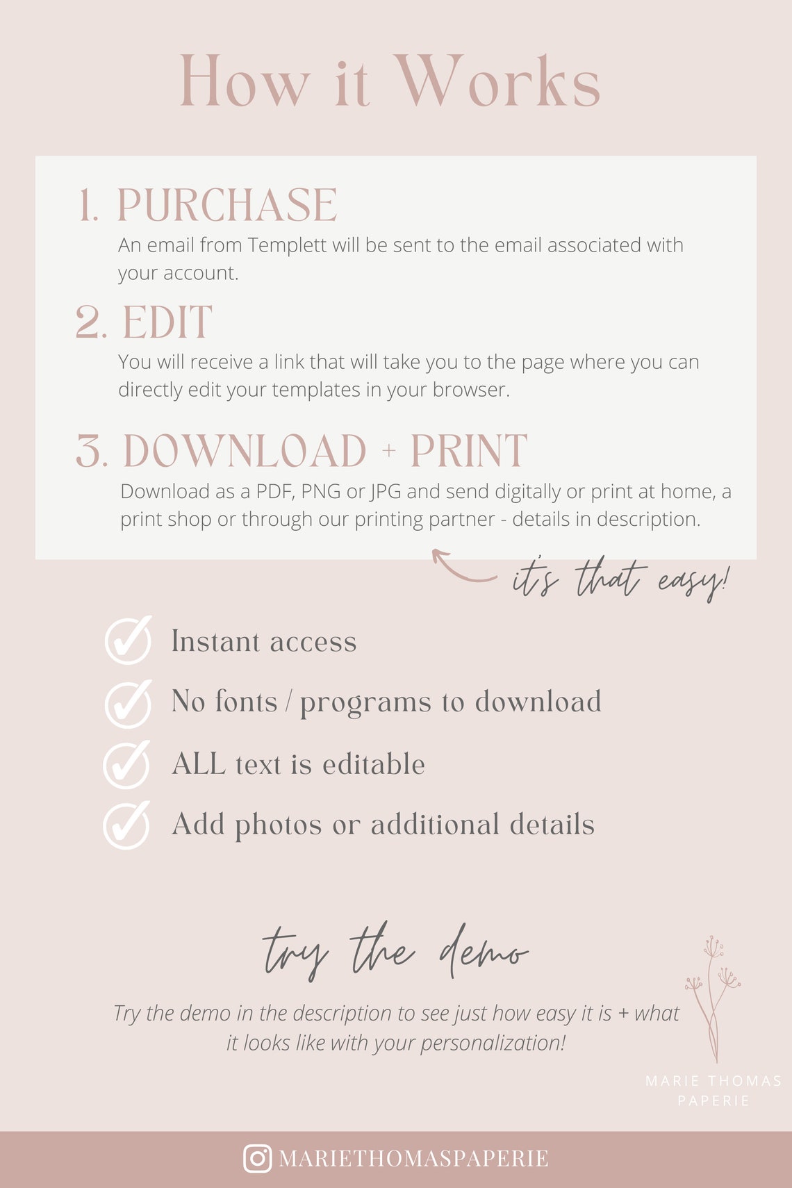 Wedding Menu Template, Minimalist Wedding Menu Card, Elegant Script ...