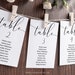 Modern Script Wedding Seating Chart Template, Wedding Table Numbers ...