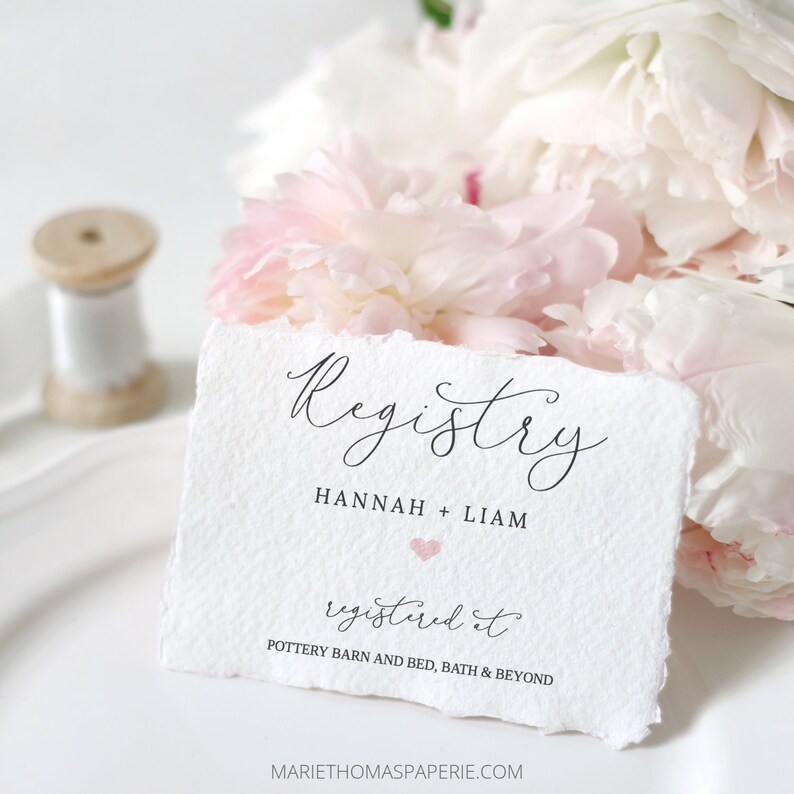 Lacie Registry Card Template Bridal Shower Registry Insert | Etsy