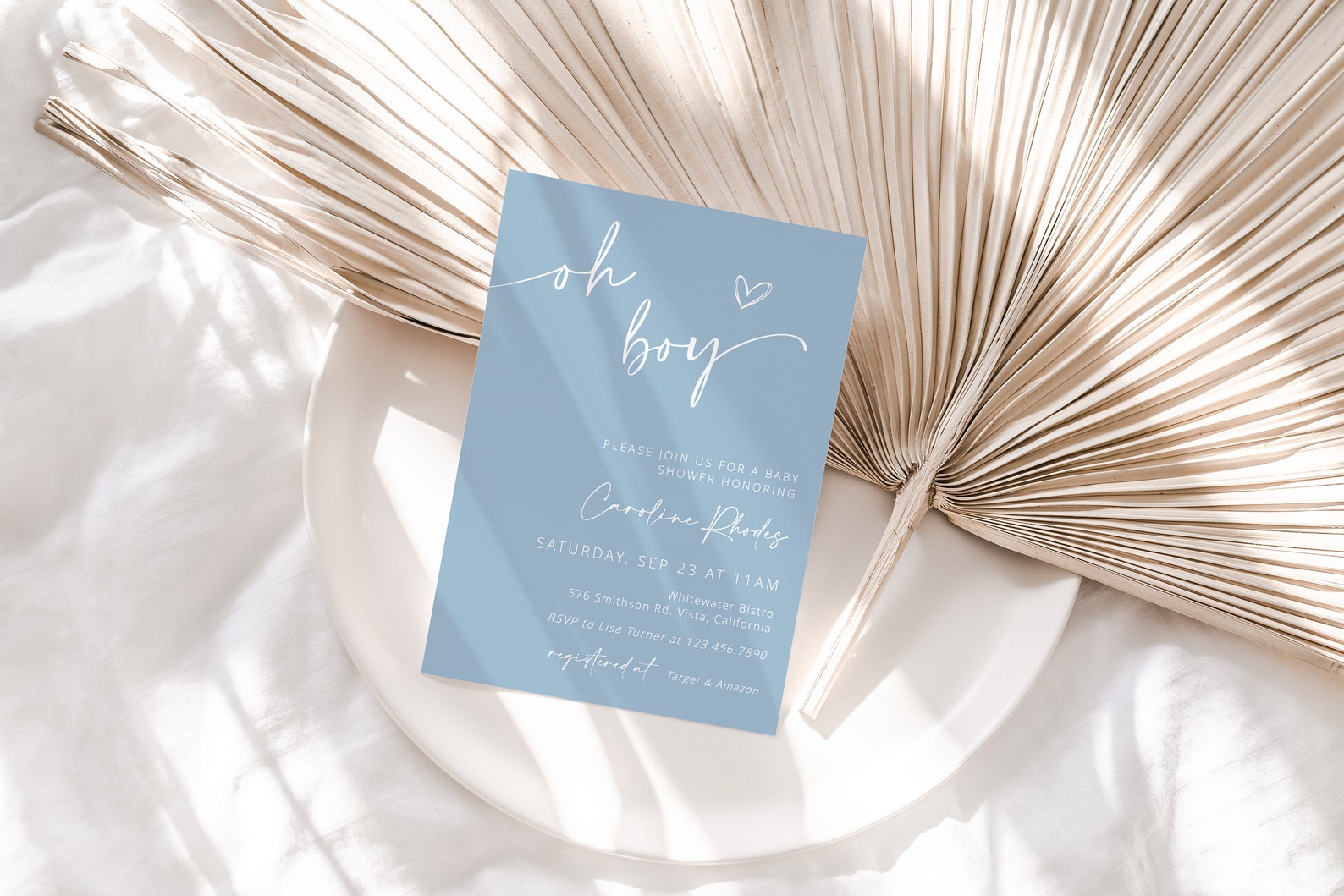 Editable Boy Baby Shower Invitation, Oh Boy Baby Shower Invite ...