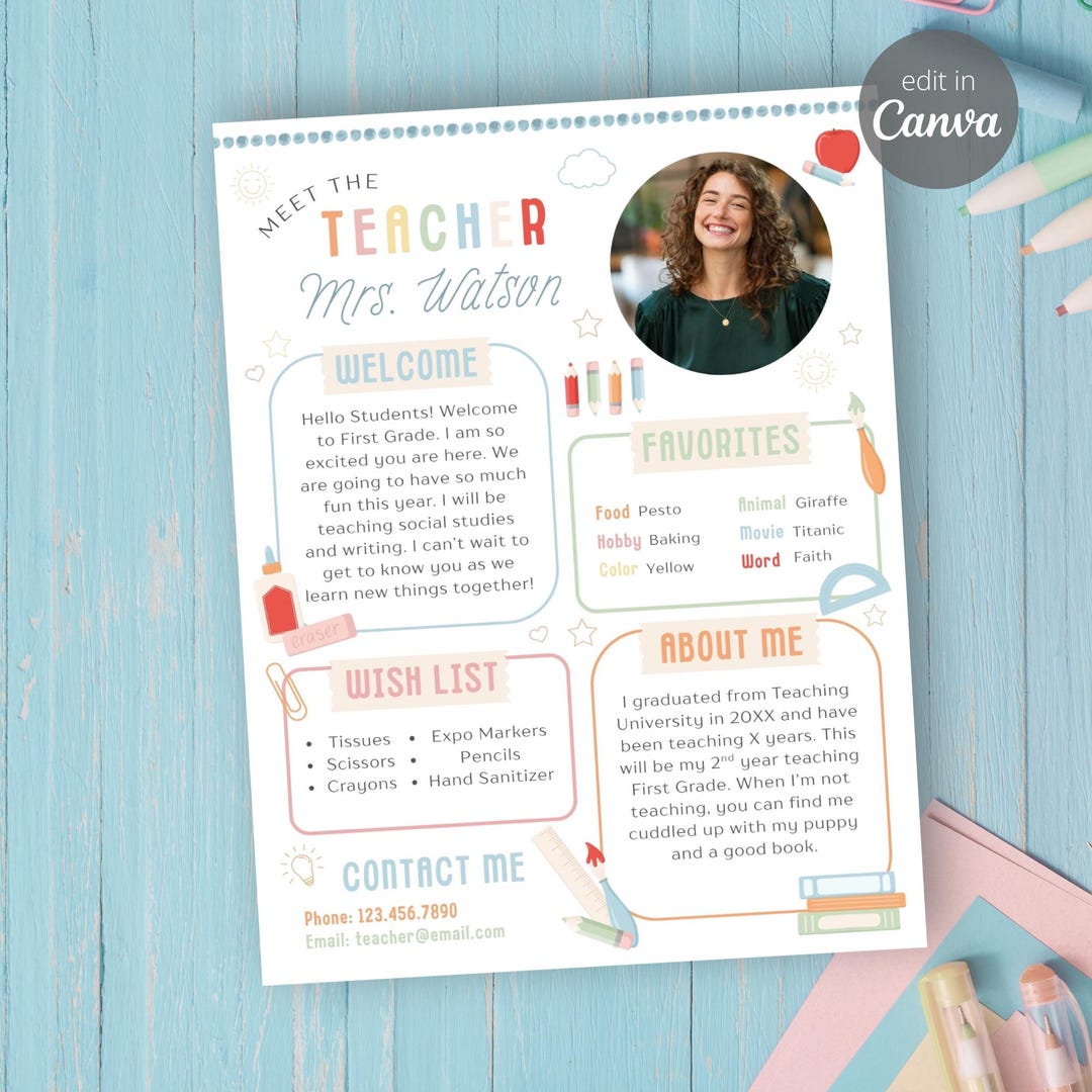 Meet the Teacher Template, Editable Meet Your Teacher Letter ...