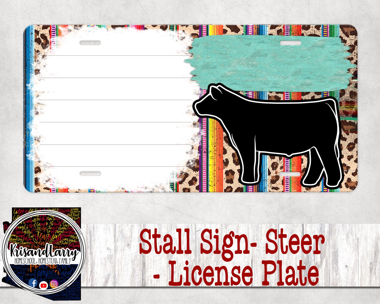 Custom License Plate Stall Sign Livestock Steer Cow - Etsy