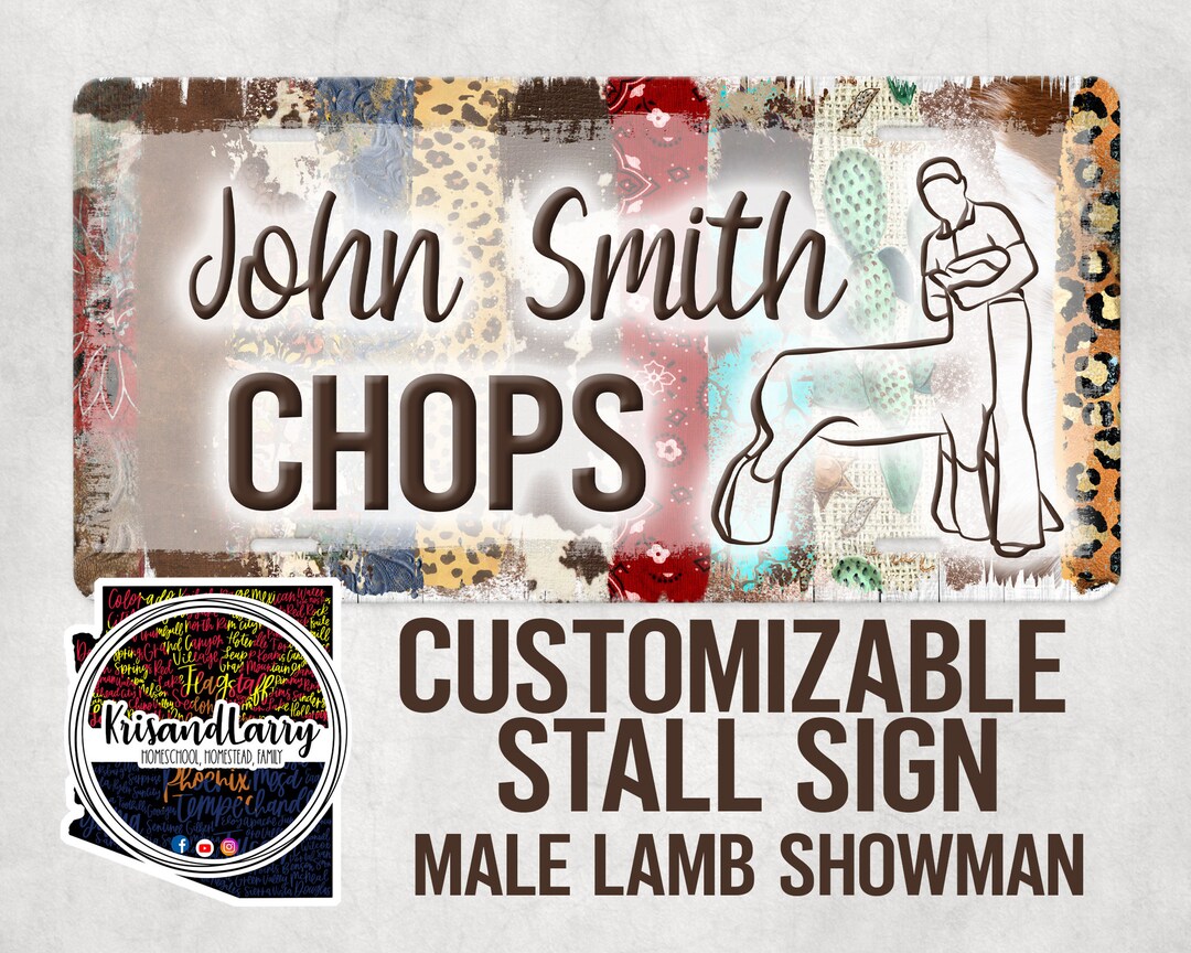 Custom Lamb Showman MALE Stall Sign License Plate - Etsy