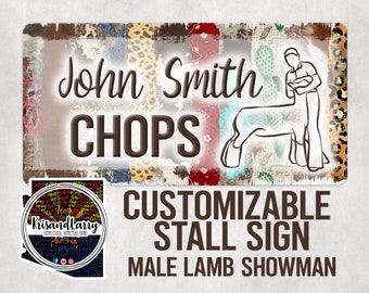 Blue and Gold Stall Sign - Show Lamb - FFA - License Plate - Etsy