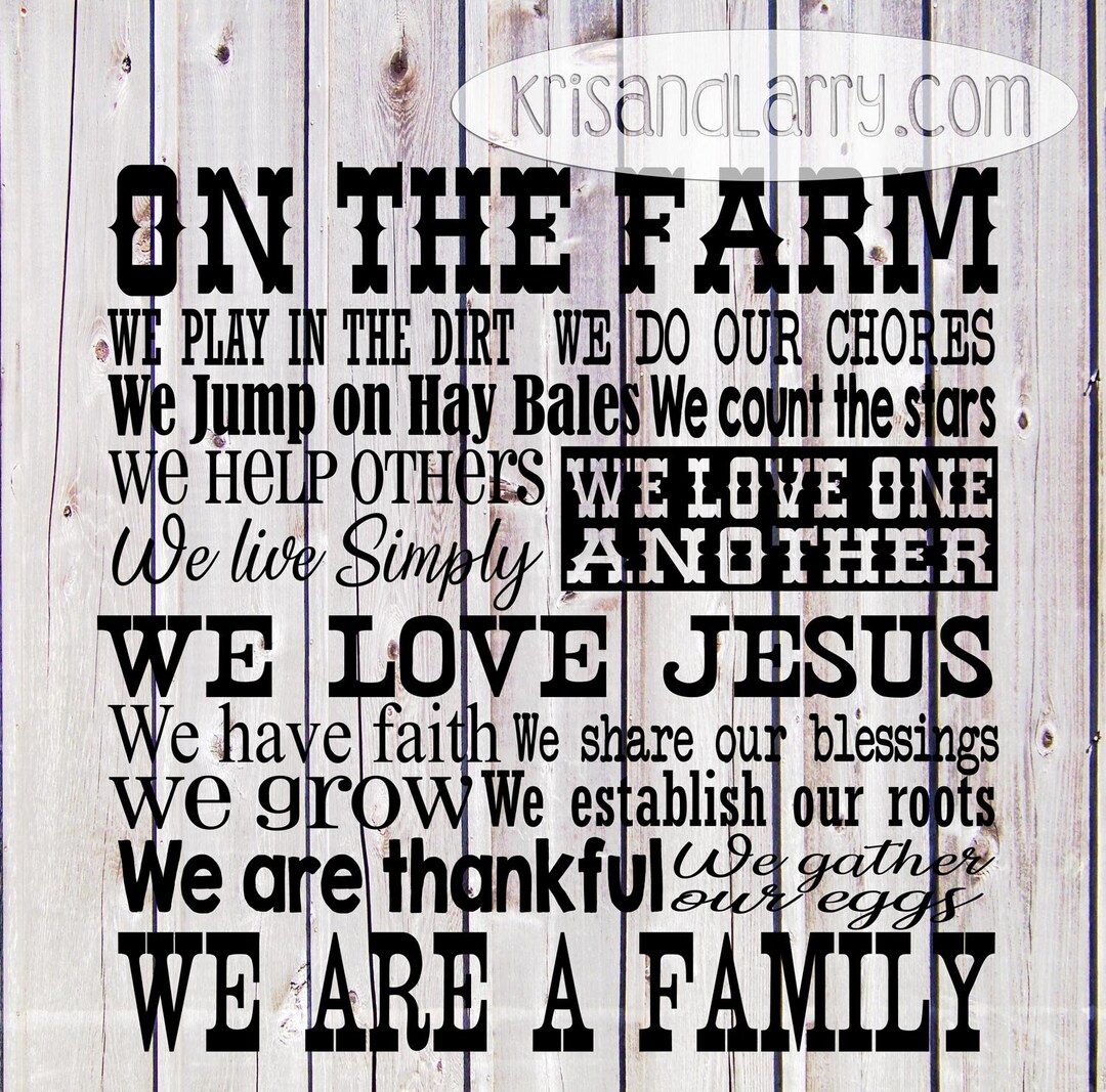 On the Farm, Farm Rules, We Are a Family, Clipart Vector Download ...