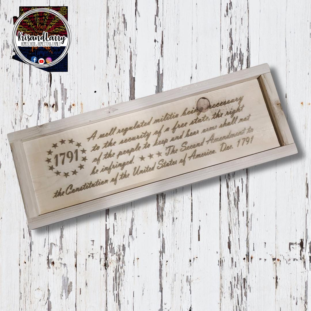 Handcrafted Rustic Second Amendment Sign - Laser Etched, 19.5"x7"x1.5 ...