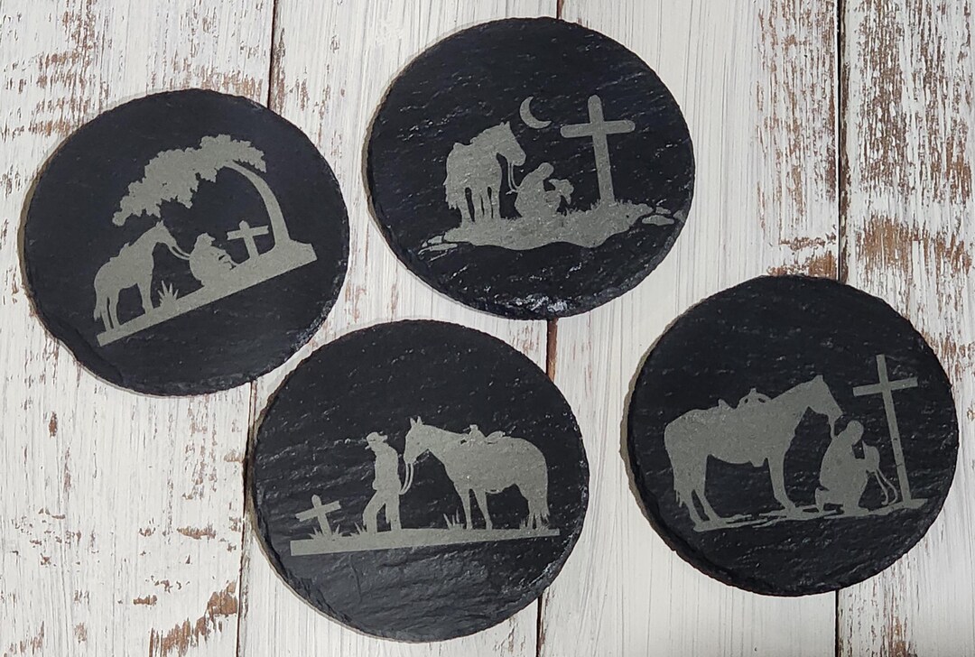 Praying Cowboy, Christian, Prayer, Farmhouse, Homestead, Etched Slate ...