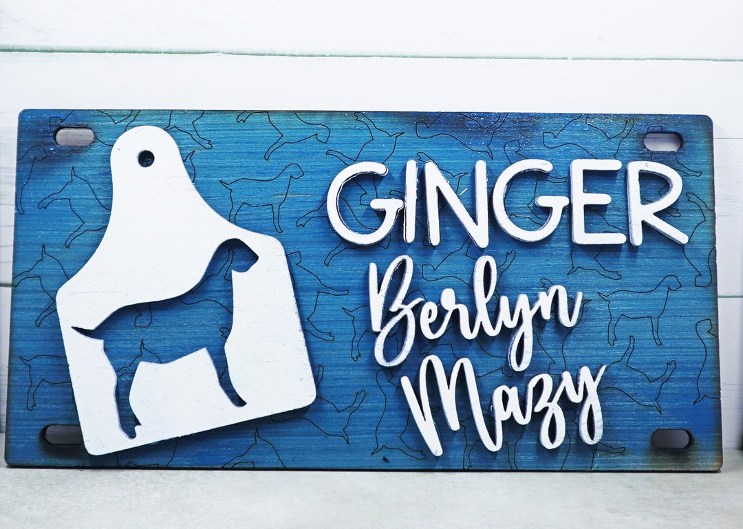 Custom Stall Signs - License Plate Style, Livestock, Steer, Lamb, Goat ...