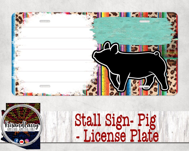 Custom License Plate Stall Sign, Livestock, Pig, Swine, Hog - Etsy