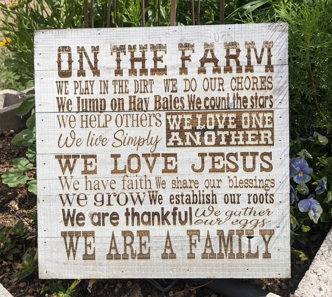 On the Farm Wooden Sign - Etsy