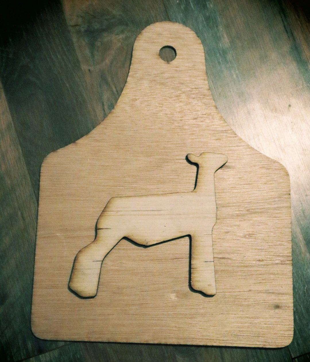 Market Lamb Wood Ear Tag Shaped Stall Blank, With Cutout Show Sheep ...