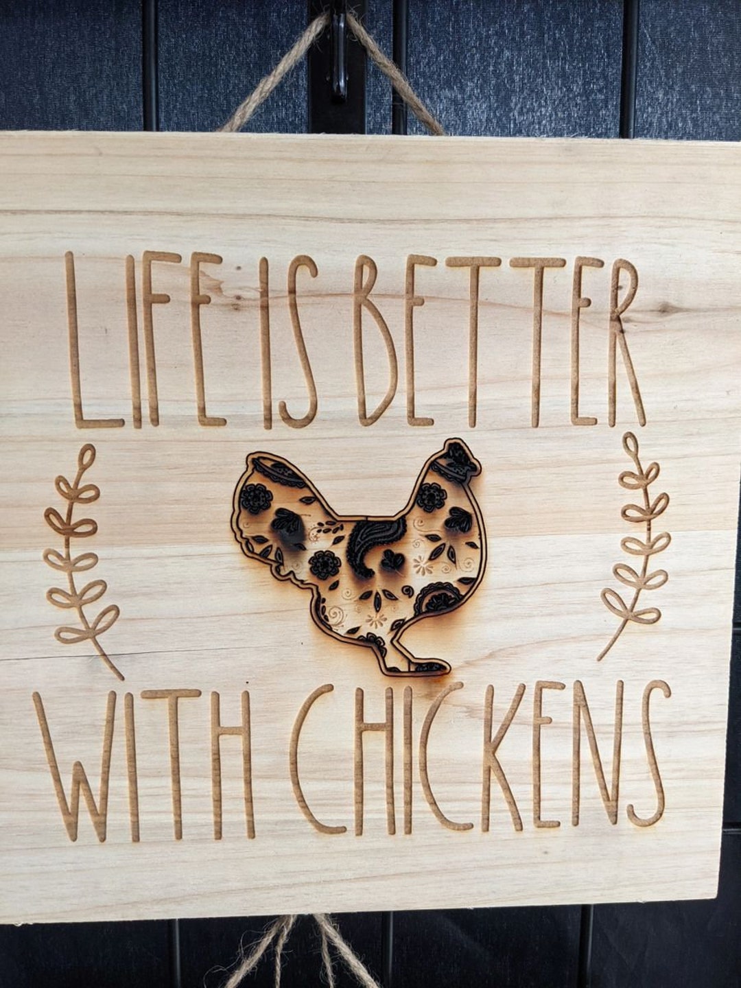 Life is Better With Chickens Wooden Sign - Etsy