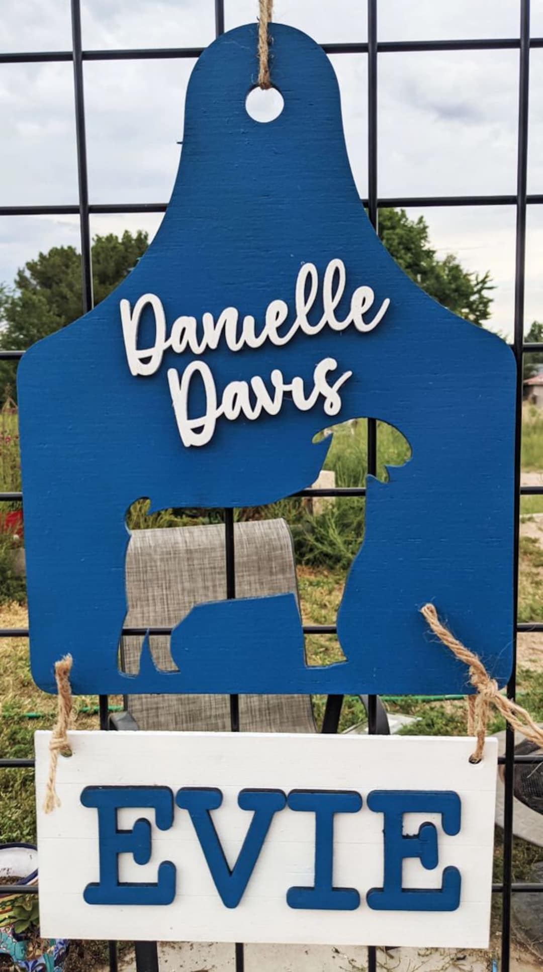 Custom Cattle Tag Stall Sign – Personalized Livestock Name Tag for 4H ...