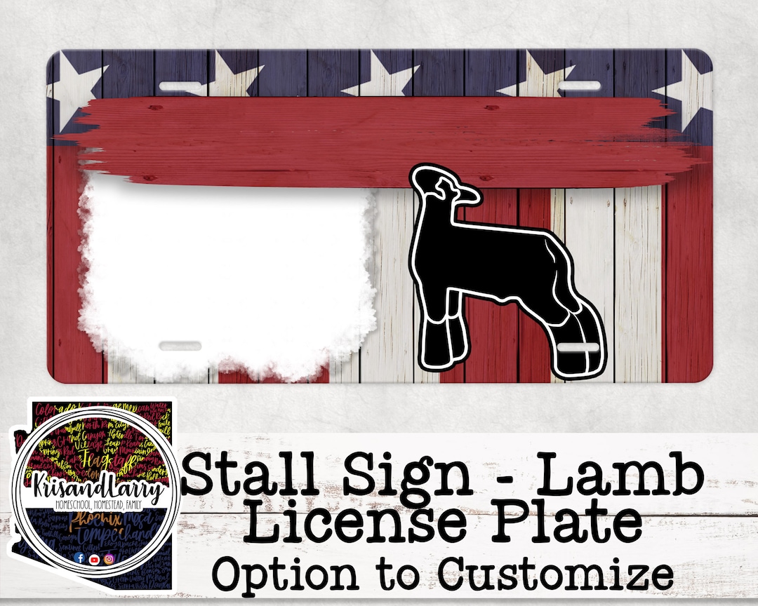 Custom License Plate Stall Sign, Livestock, Lamb - Etsy