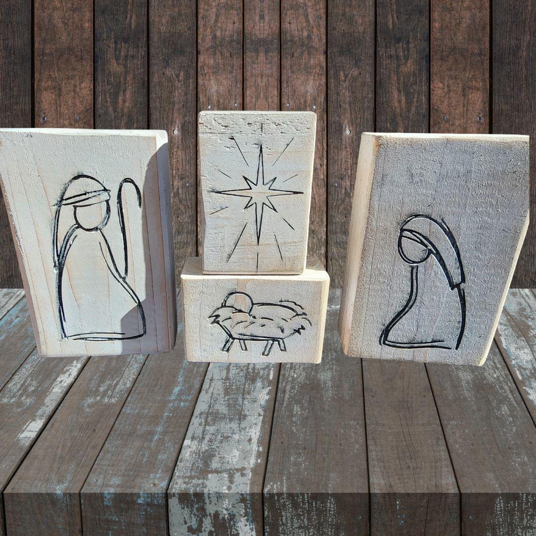 Farmhouse Nativity Set | 2x4 Block Nativity | Rustic Christmas Decor - Etsy