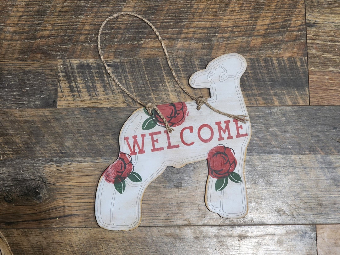 Wood Welcome Sign - Lamb, Hand Painted (not Vinyl) - One of a Kind - Etsy