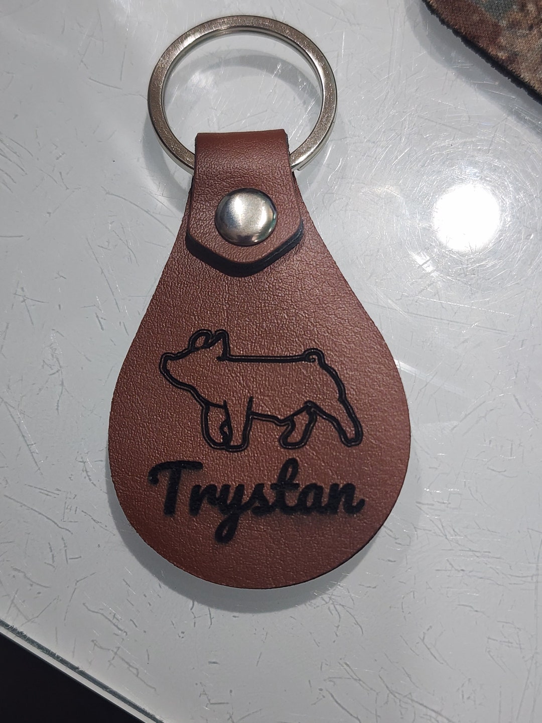 Customizable LIVESTOCK Pl-leatherette Key Chain / Key Fob - Goat, Pig ...