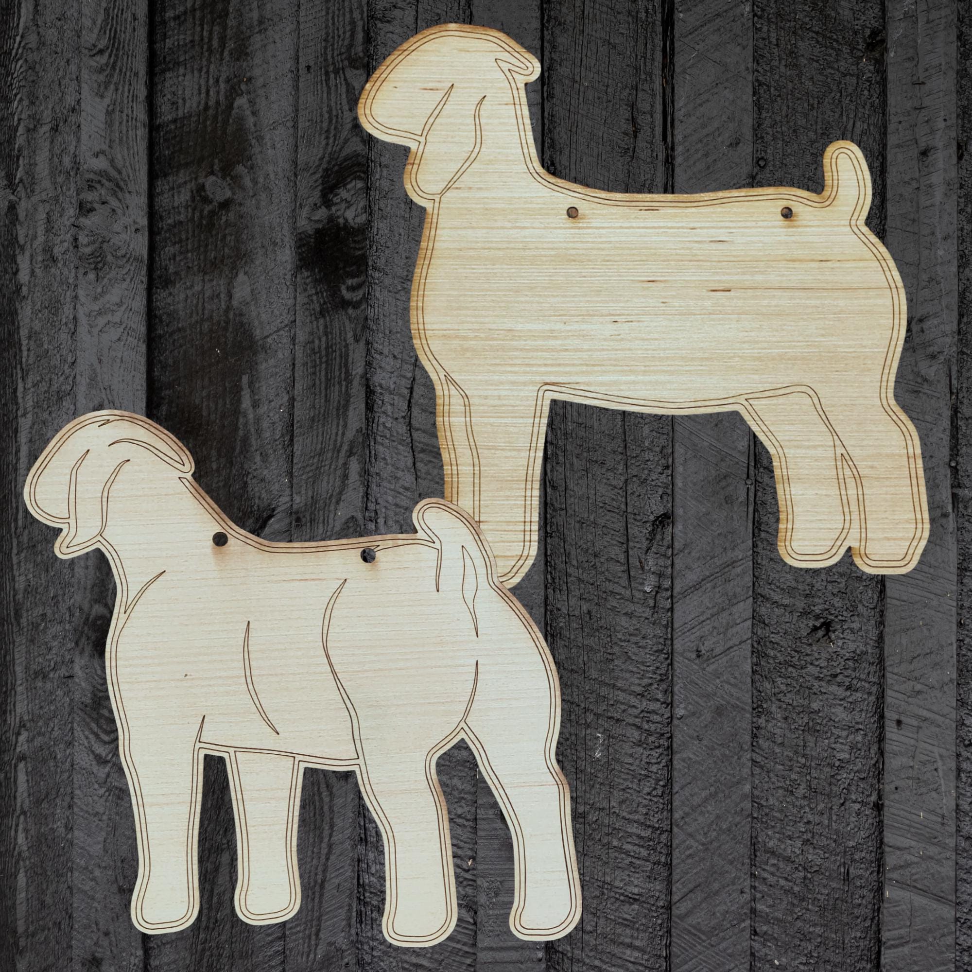 Doe Breeder or Market Goat Wood Sign Blank | Boer Show Goat Cutout ...